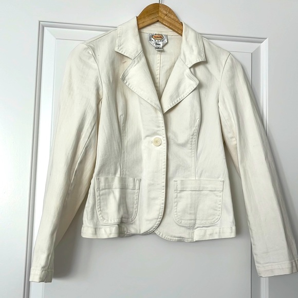 Talbots | Jackets & Coats | White Denim Blazer | Poshmark
